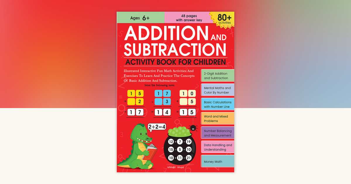 Addition and Subtraction Activity Book For Children - 80+ Activities ...
