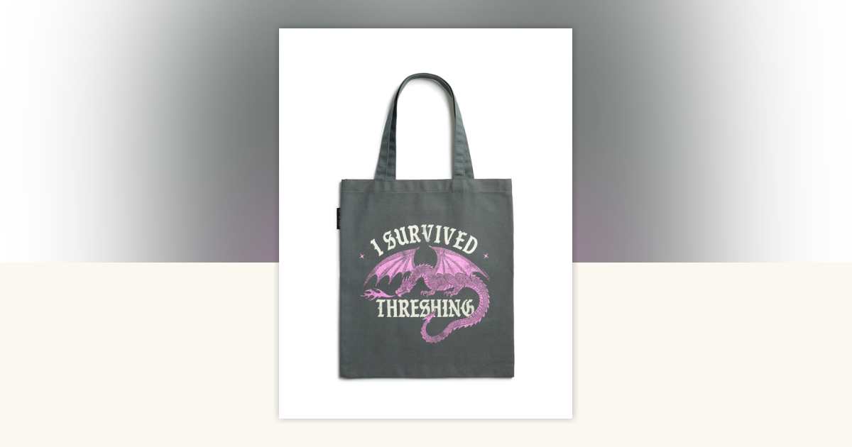 Fourth Wing: I Survived Threshing (Pink Dragon) Tote Bag by Out of ...