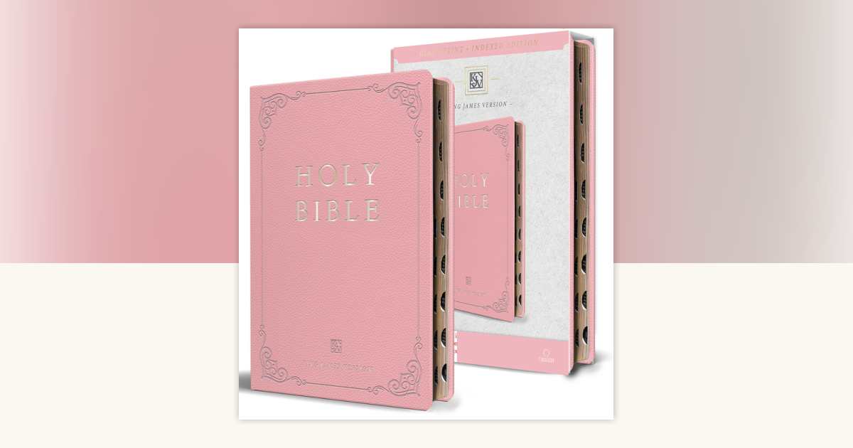 KJV Holy Bible, Giant Print Thinline Large format, Pink Premium ...