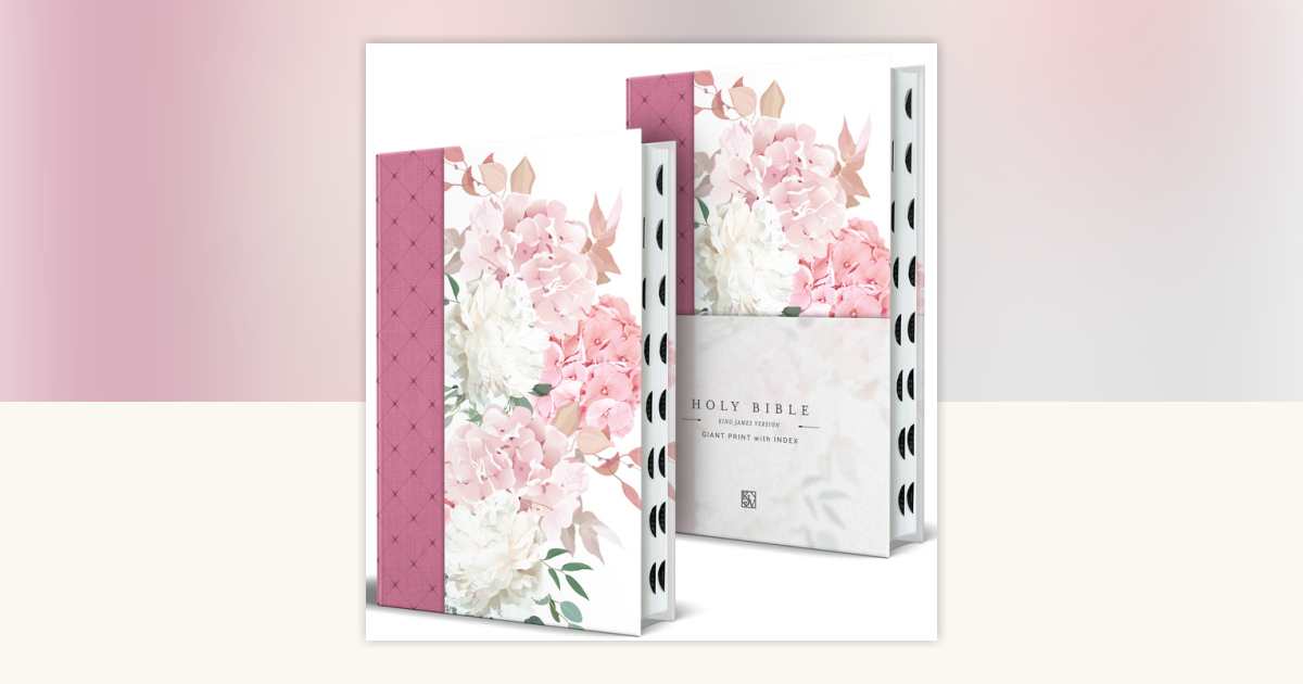 KJV Holy Bible, Giant Print Large Format, Hardcover pink floral design ...