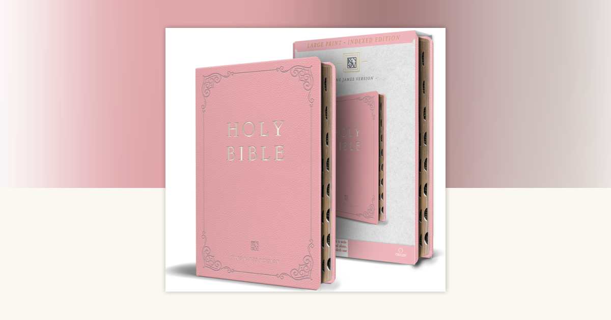 KJV Holy Bible, Large Print Handy Size Format, Pink Premium Imitation ...